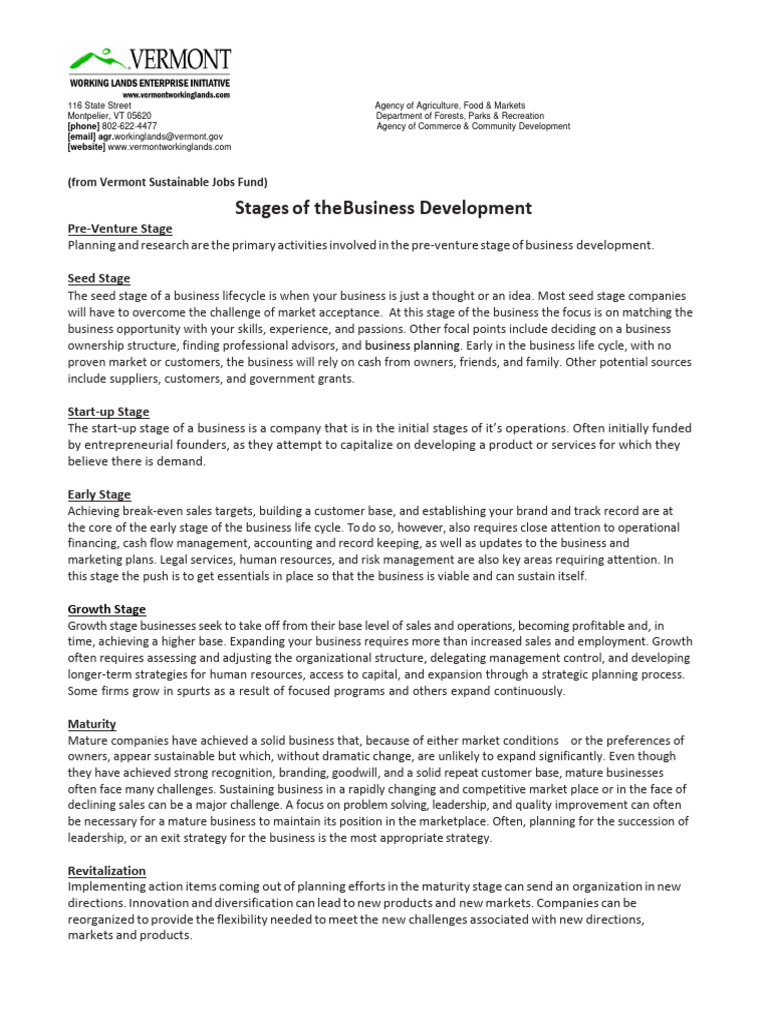 Stages of The Business Development - Definitions | PDF | Strategic ...