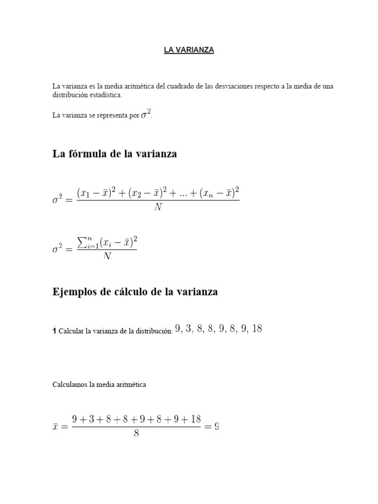 La Varianza | PDF