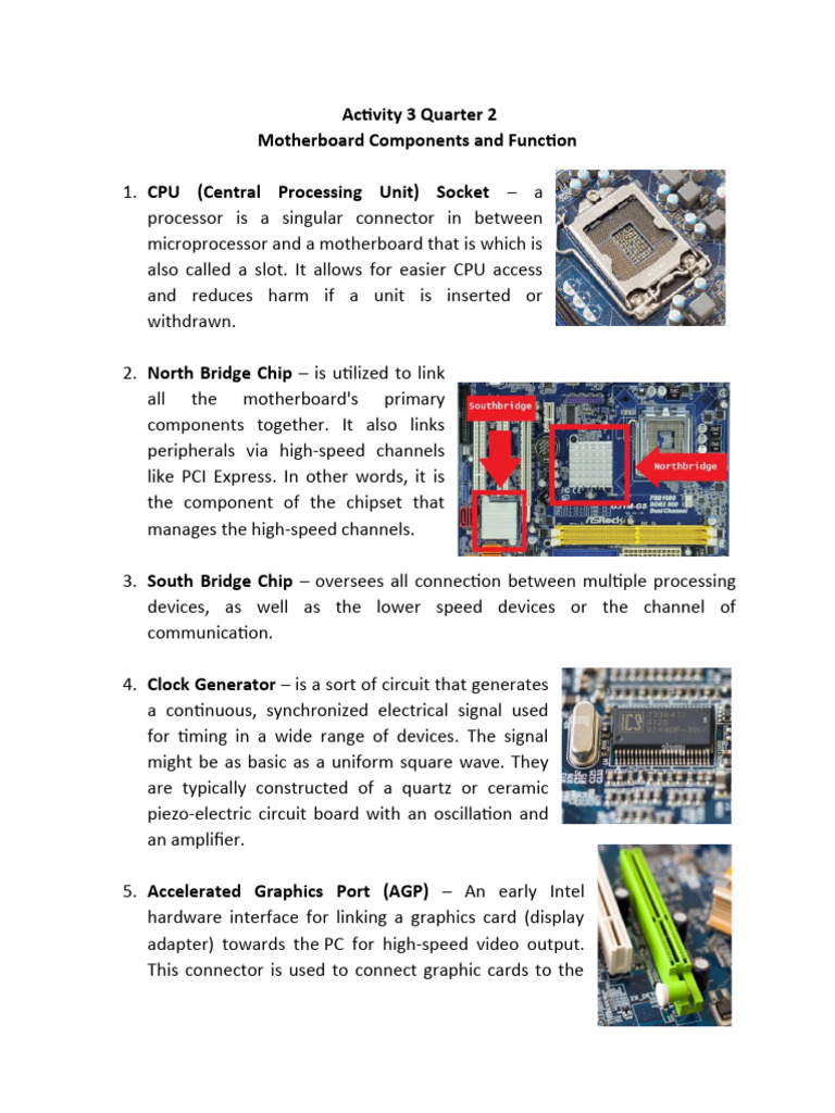 Motherboard Components and Function | PDF | Central Processing Unit | Personal Computers