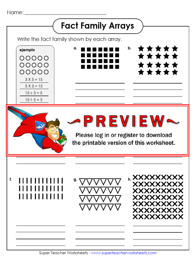 Fact-Family-Arrays Class 2 | PDF