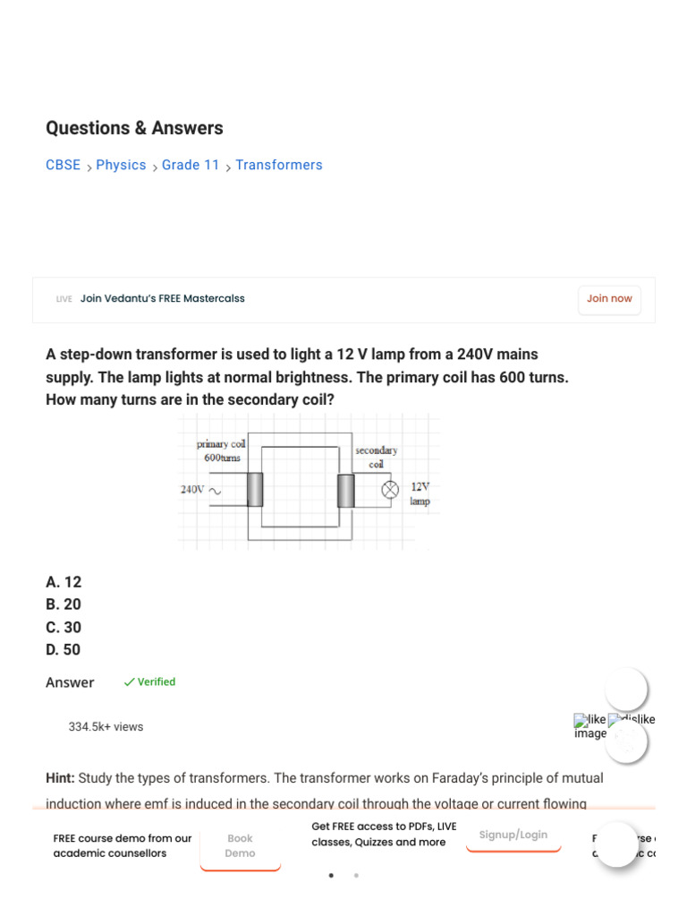 Grade 11 Physics: Transformer Basics | PDF | Transformer | Inductor