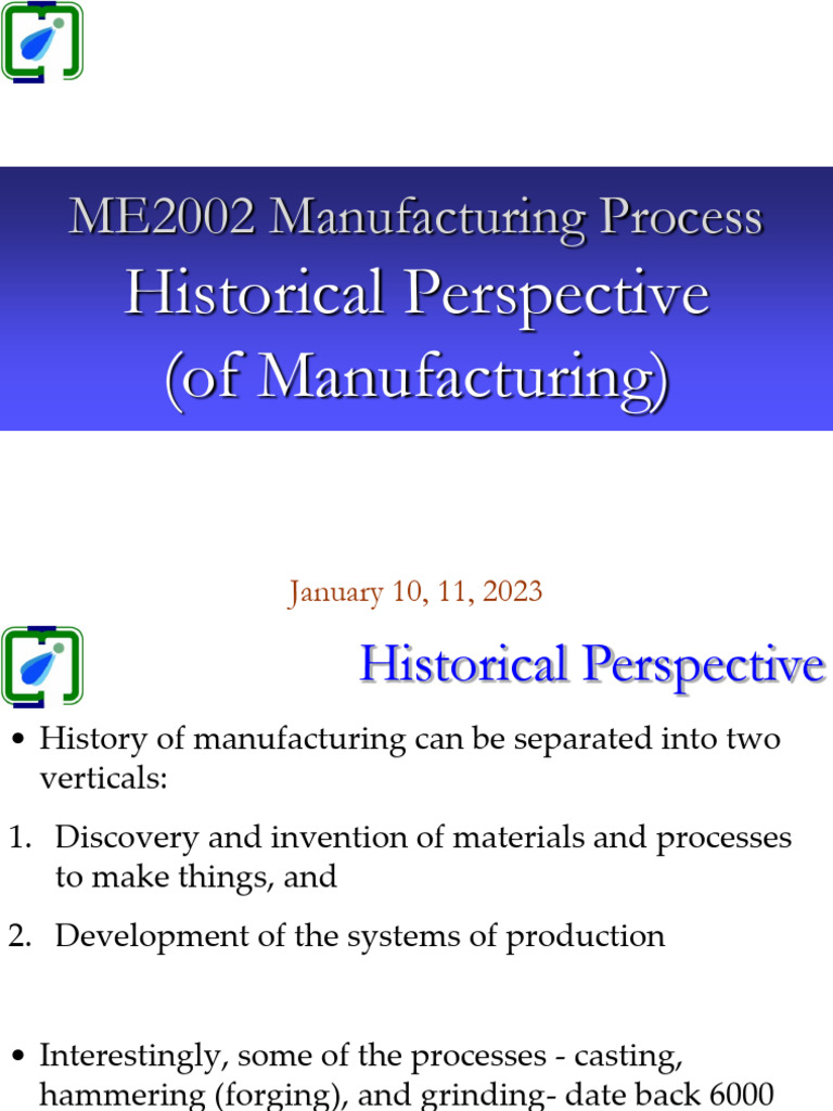 History of Manufacturing Processes | PDF | Mass Production | Steel
