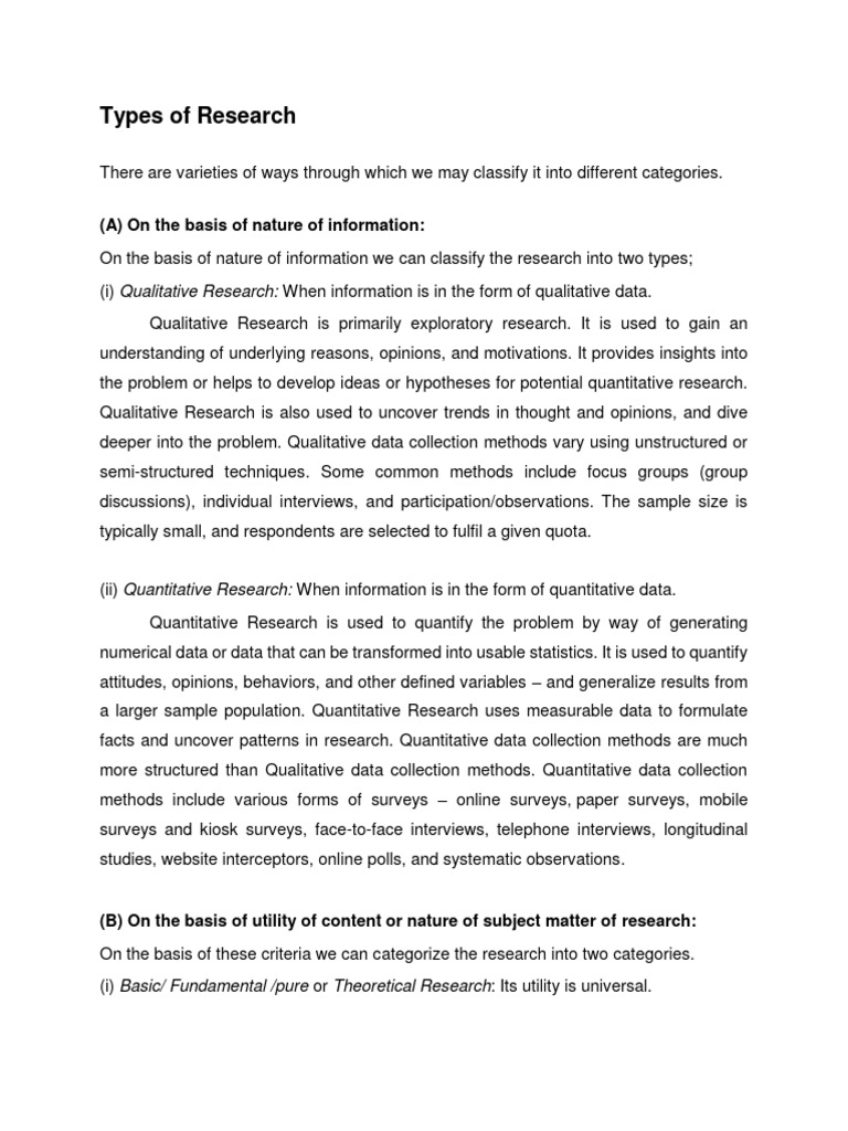 W2-Types of Research | PDF | Quantitative Research | Survey Methodology