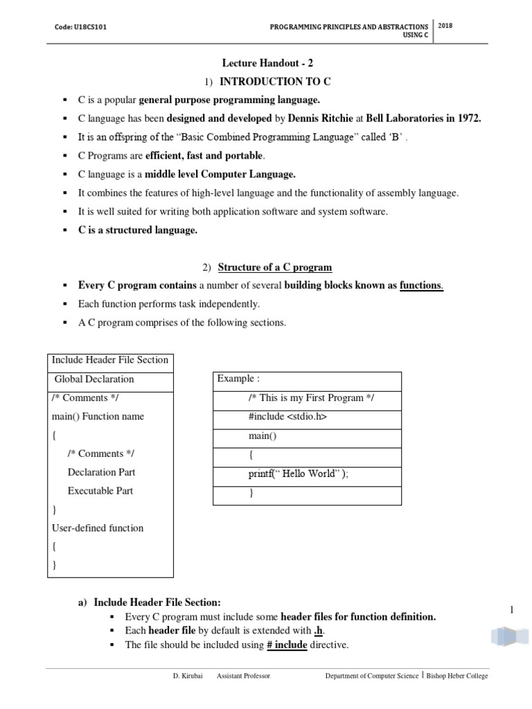 Lecture Handout - 2 | PDF | Programming | Computer Program Lecture Handout - 2 | PDF | Programming | Computer Program