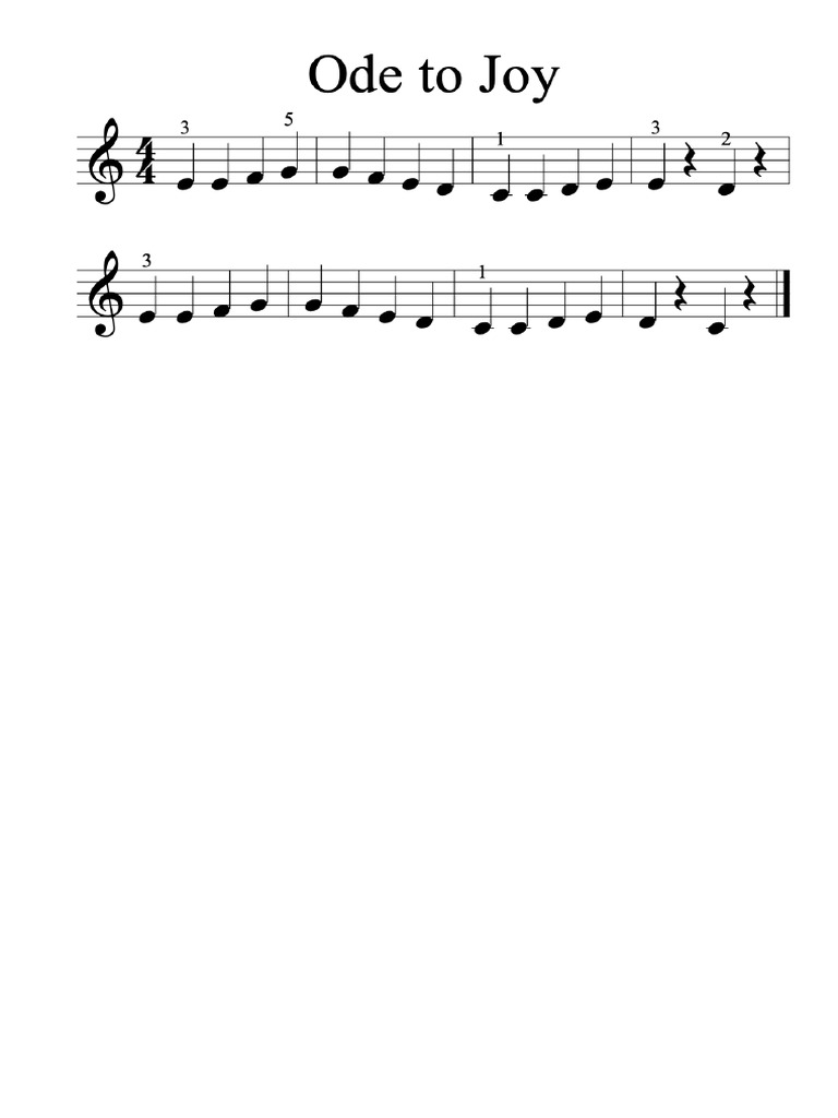 Ode To Joy Sheet Music Two Staves | PDF