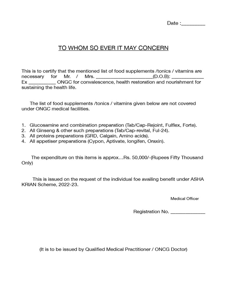 ONGC Medical Form | PDF