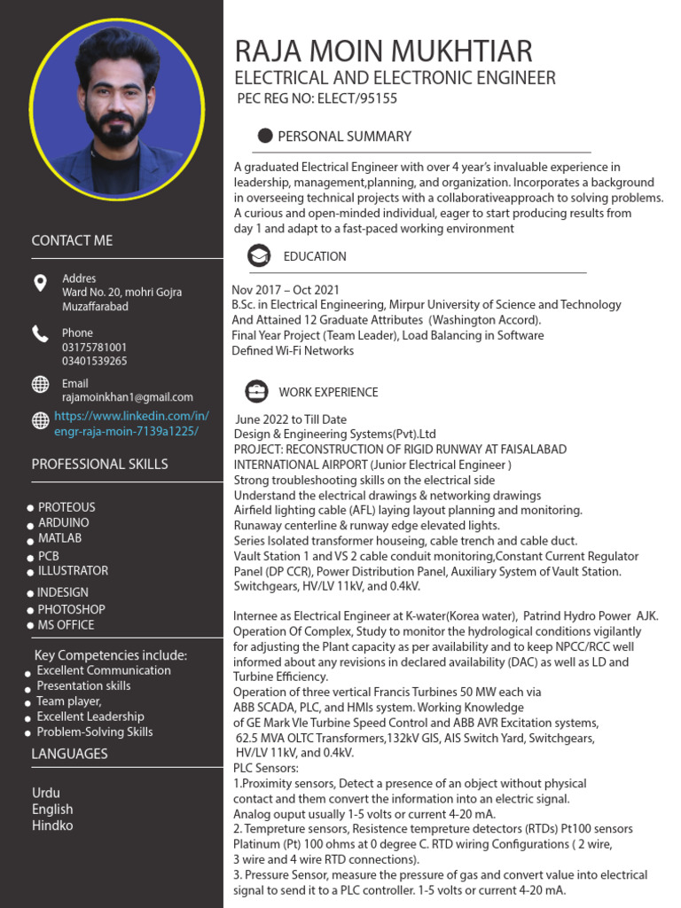 Resume Raja Moin 001 | PDF | Scada | Programmable Logic Controller