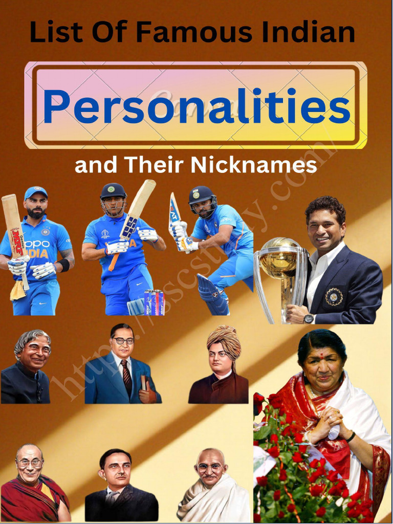 Famous Indian Personalities & Nicknames | PDF | Religion & Spirituality