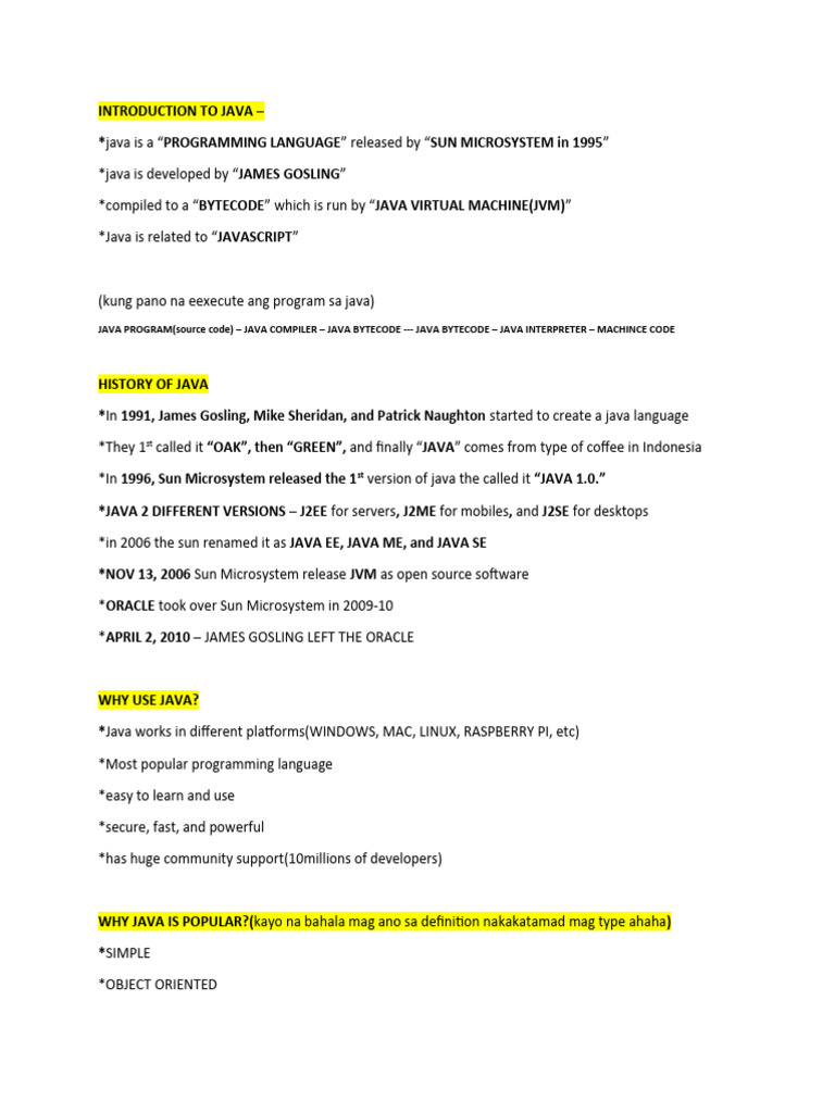 Dcit-50 Reviewer | PDF | Java (Programming Language) | Java (Software Platform)