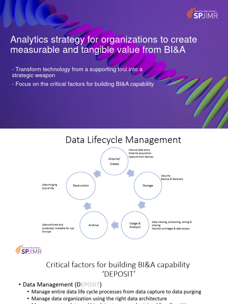 Analytics Strategy - Building BI&A Capability | PDF | Analytics | Data
