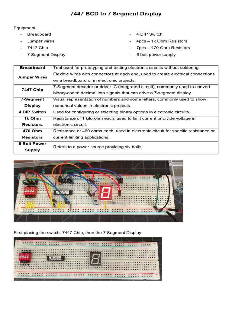 7447 BCD To 7 Segment Display | PDF | Electronic Circuits | Resistor
