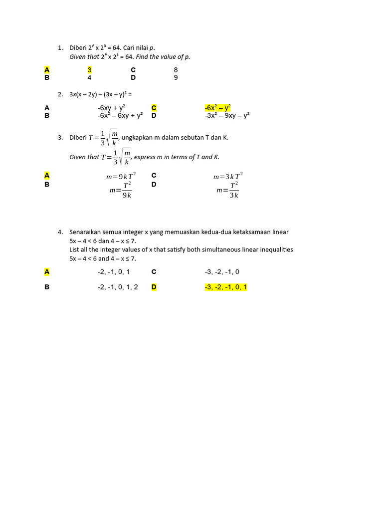 10 Math Questions | PDF
