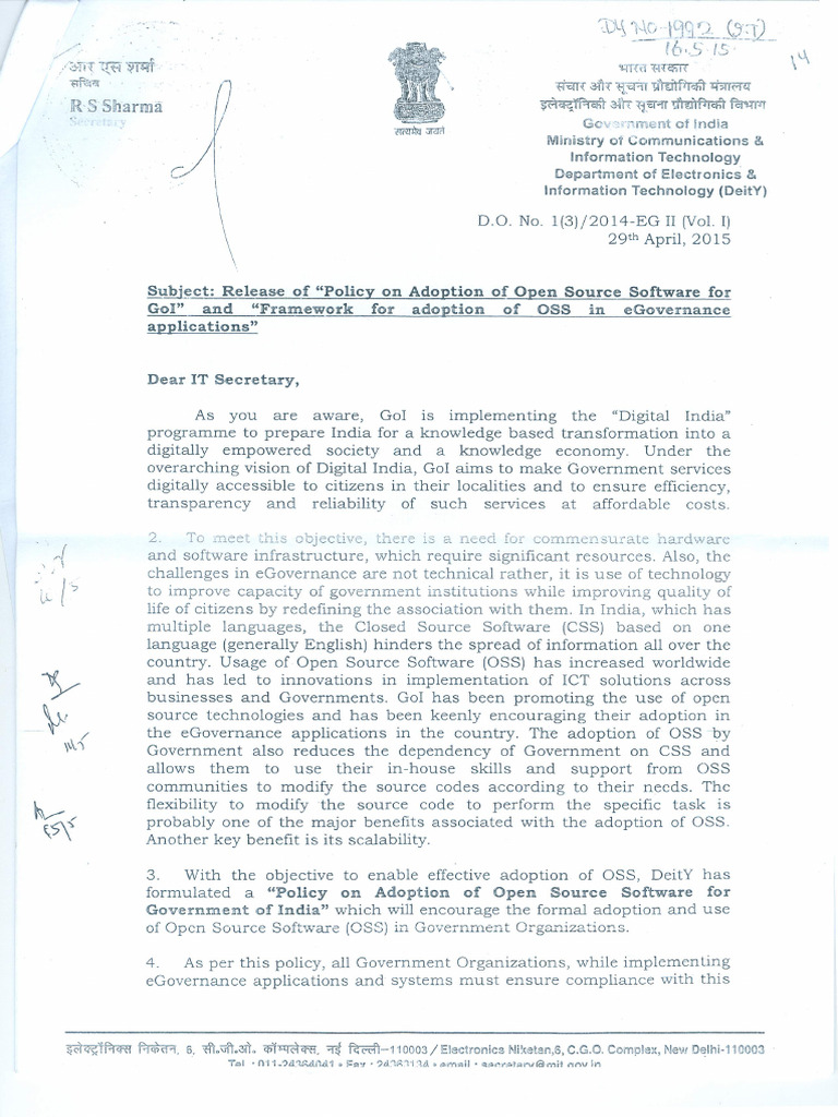 Policy Open Source SW Oss Egov | PDF