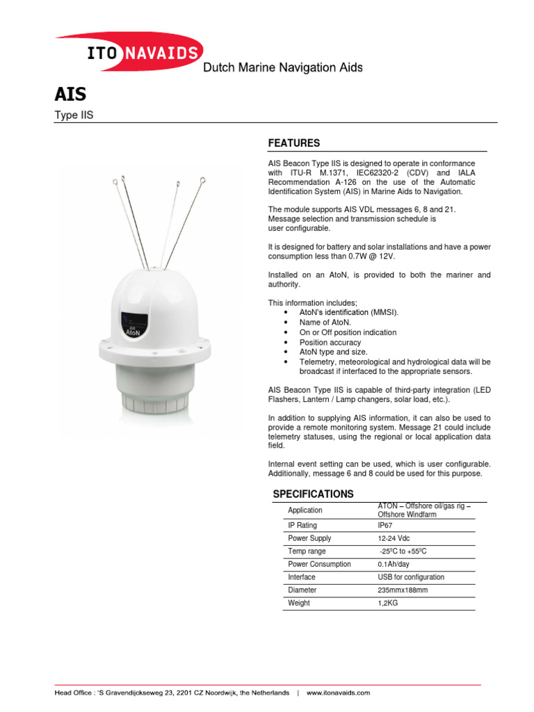AIS Beacon Type IIS for Marine Navigation | PDF