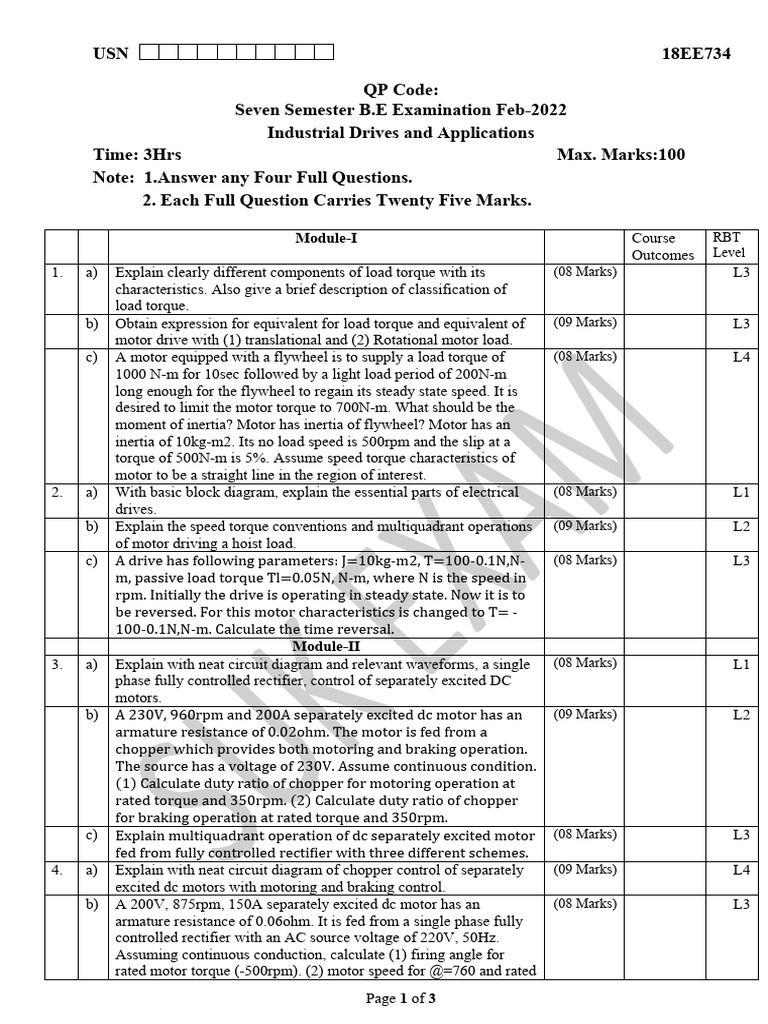 Ida Question Paper | PDF | Electric Motor | Rectifier