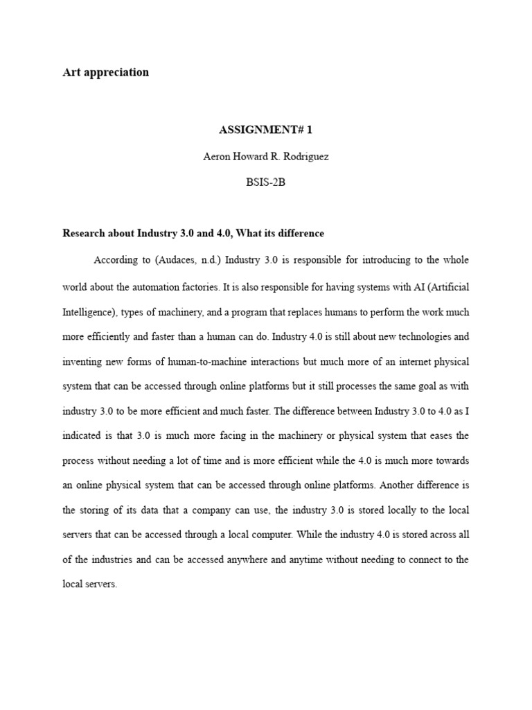 Art Appreciation Assign 1 Rodriguez Aeron Howard Bsis-2b | PDF | Computing | Computer Science