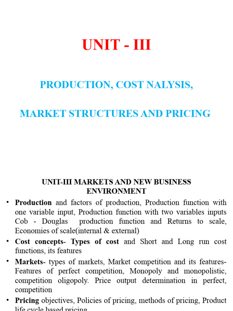 Befa Unit-III Notes | PDF | Monopoly | Perfect Competition Befa Unit-III Notes | PDF | Monopoly | Perfect Competition