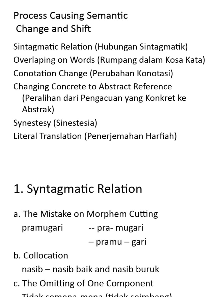 Process of Semantic Change | PDF