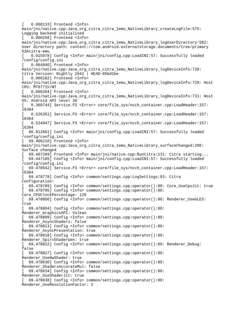 Citra Log | PDF | Software | System Software