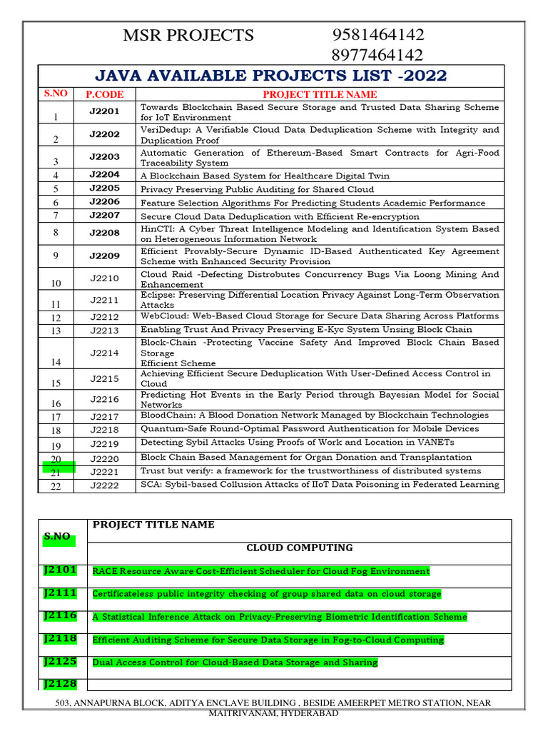 Java Major - Ieee - 2023-24 | PDF | Internet Of Things | Cloud Computing