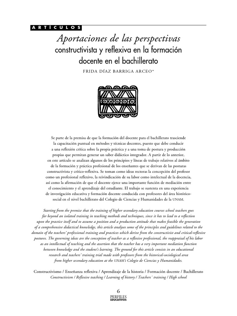 Aportaciones de Las Perspectivas: Constructivista y Reflexiva en La ...