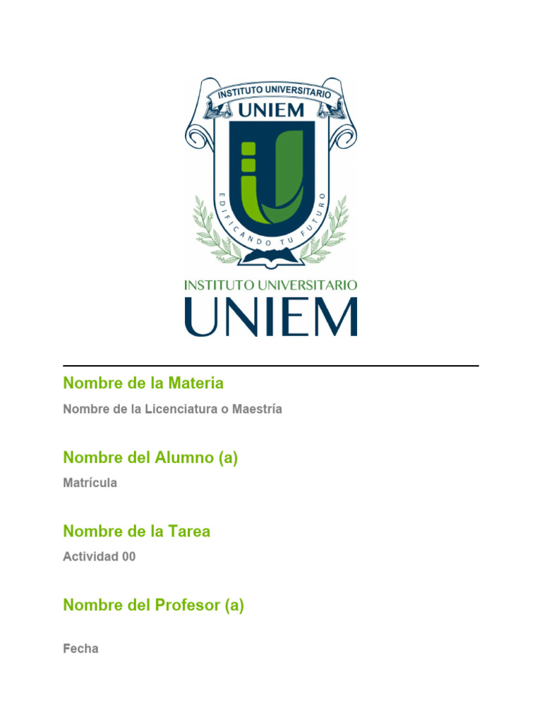 Formato de Entrega de Tareas UNiEM | PDF | Comunicación humana ...