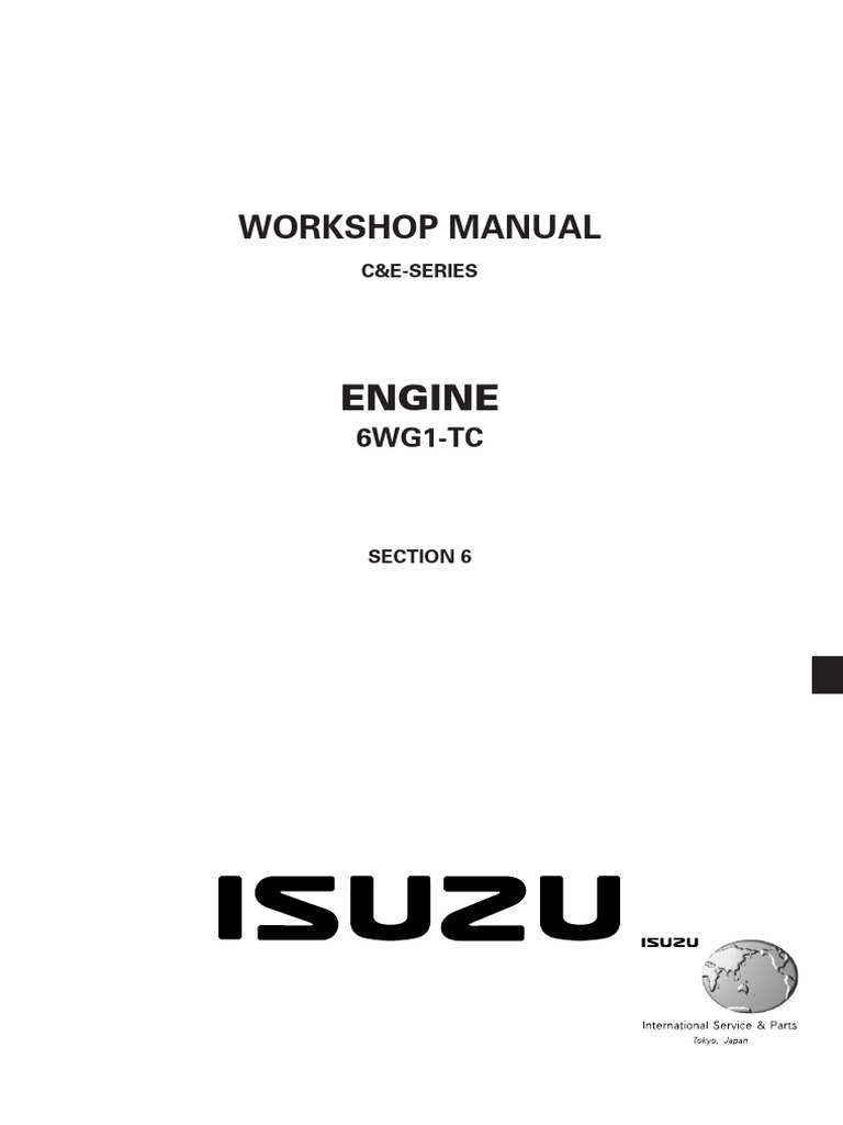 Isuzu 6WG1 Engine Workshop Manual | PDF | Internal Combustion Engine ...