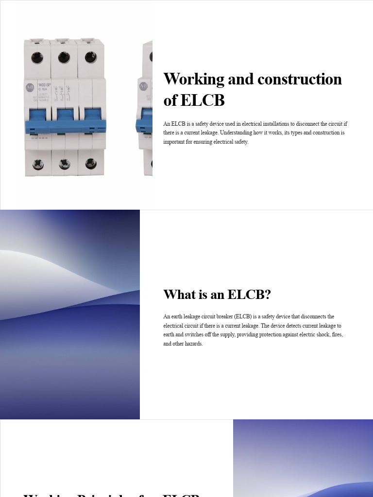 ELCB: Working Principles and Construction | PDF | Wire | Physical ...