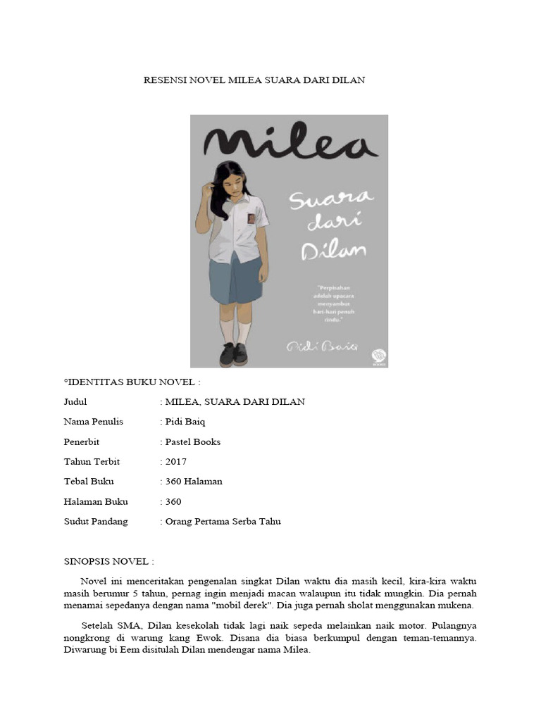 RESENSI NOVEL Suara Dari Dilan M-WPS Office | PDF