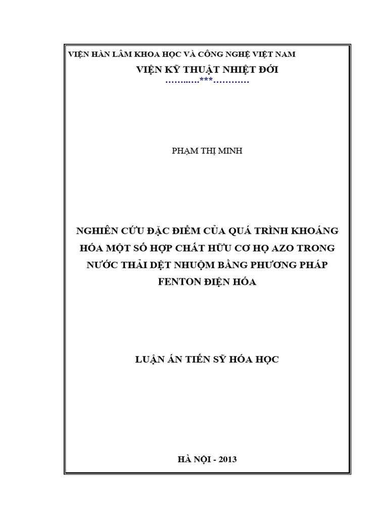 1 Nghien Cuu Dac Diem Cua Qua Trinh Khoang Hoa Mot So Hop Chat Huu Co ...