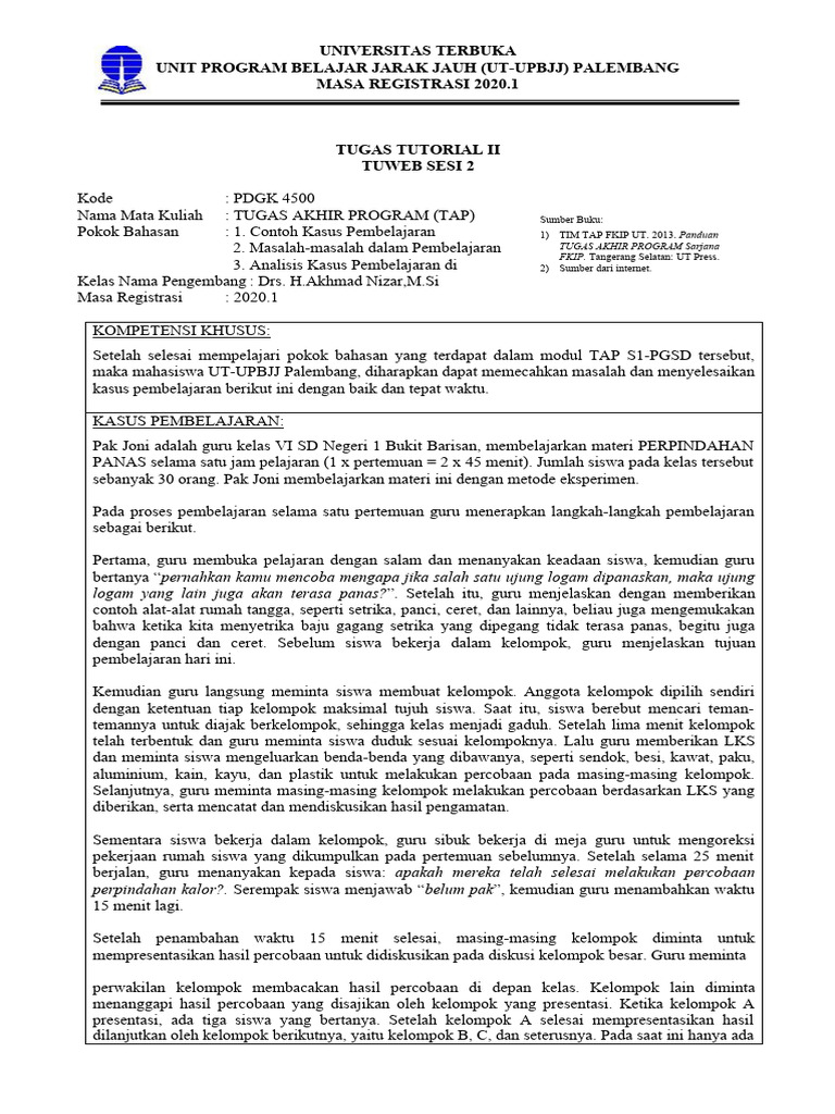 TT2 TAP Musnaini | PDF | Kesehatan Holistik