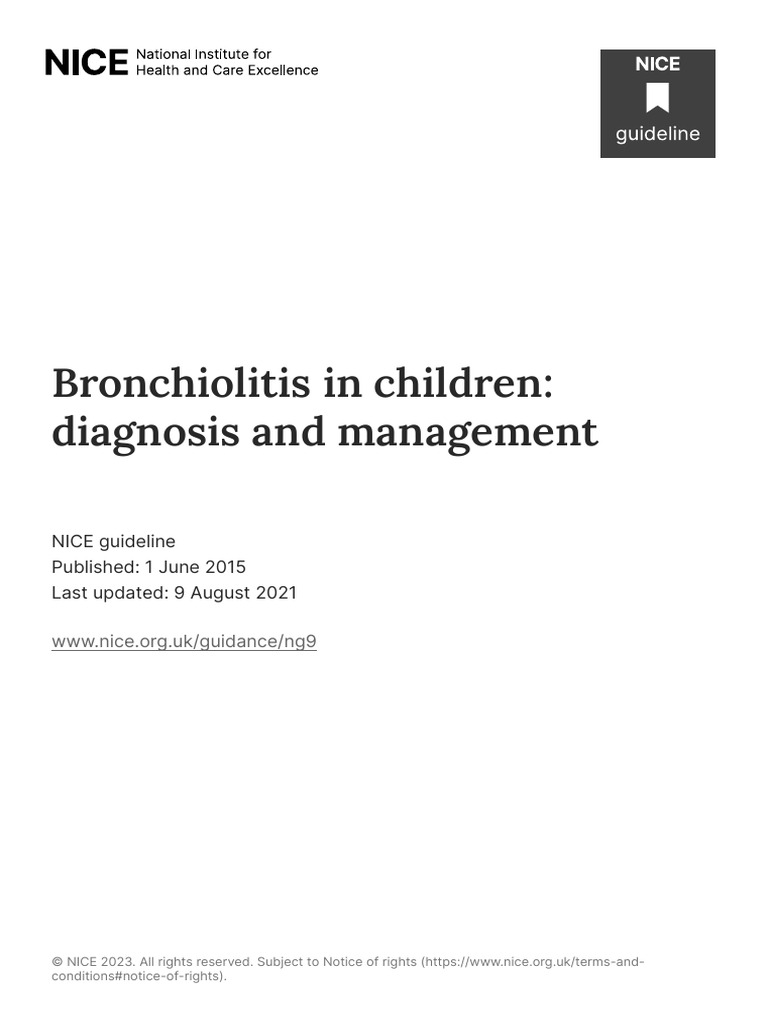 Bronchiolitis in Children Diagnosis and Management 51048523717 | PDF ...