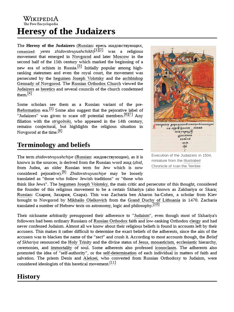 Heresy of Judaizers in 15th Century Russia | PDF