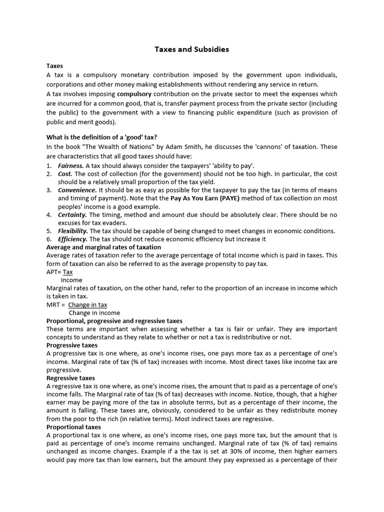 Taxes and Subsidies-1 | PDF | Taxes | Elasticity (Economics)