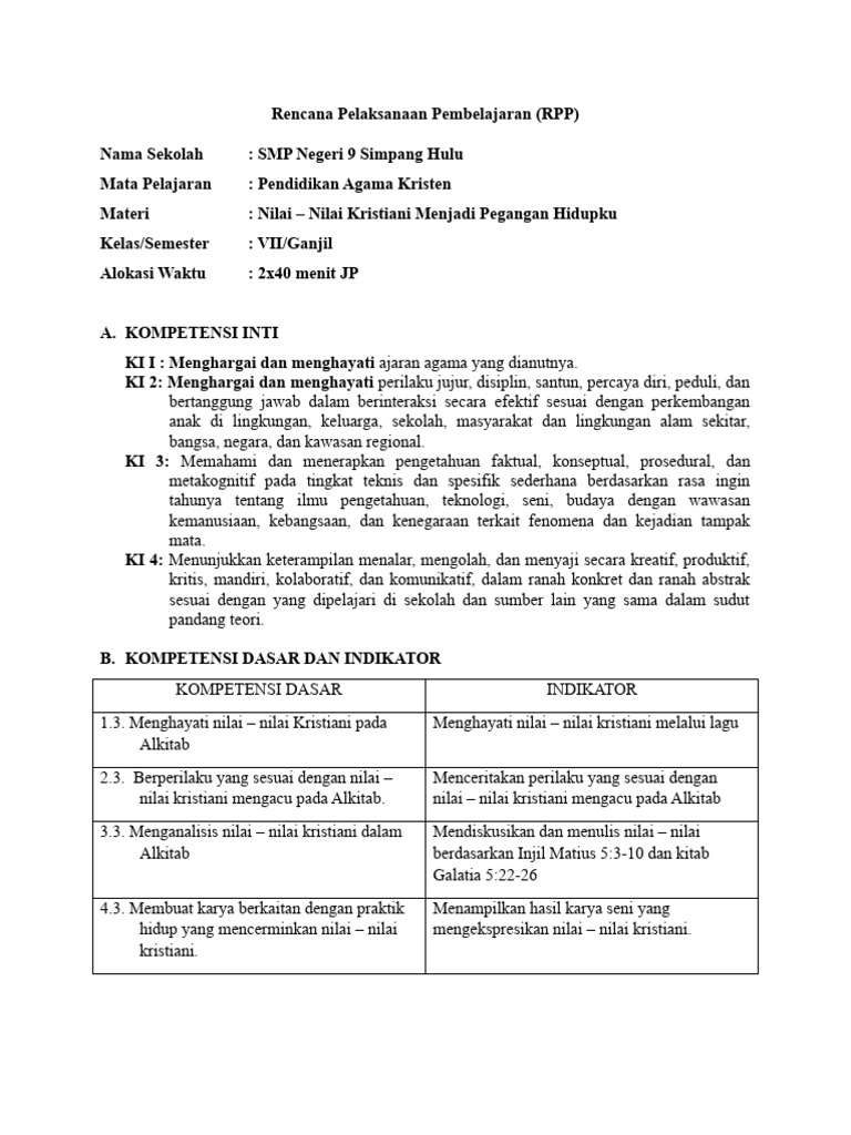 RPP Bab 7 Pak 7 | PDF