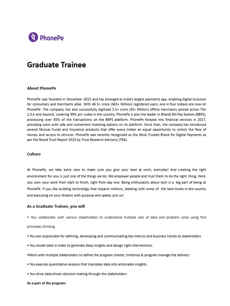 JD - Graduate Trainee | PDF | Business | Economies