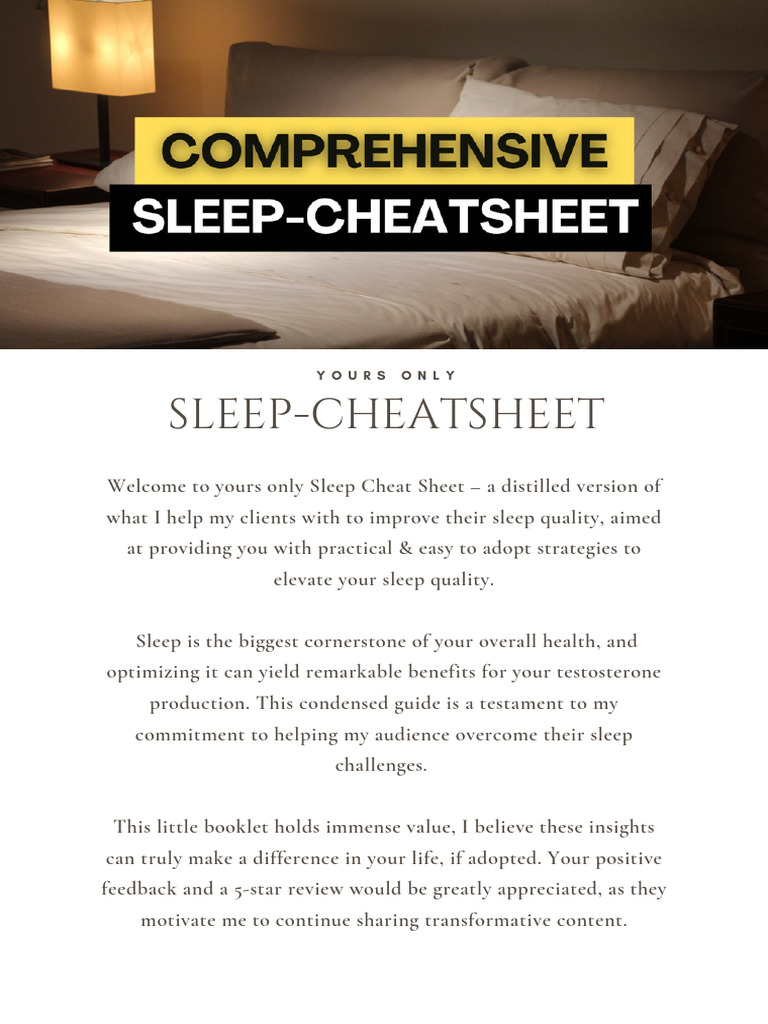 Sleep Cheatsheet | PDF | Luteinizing Hormone | Sleep