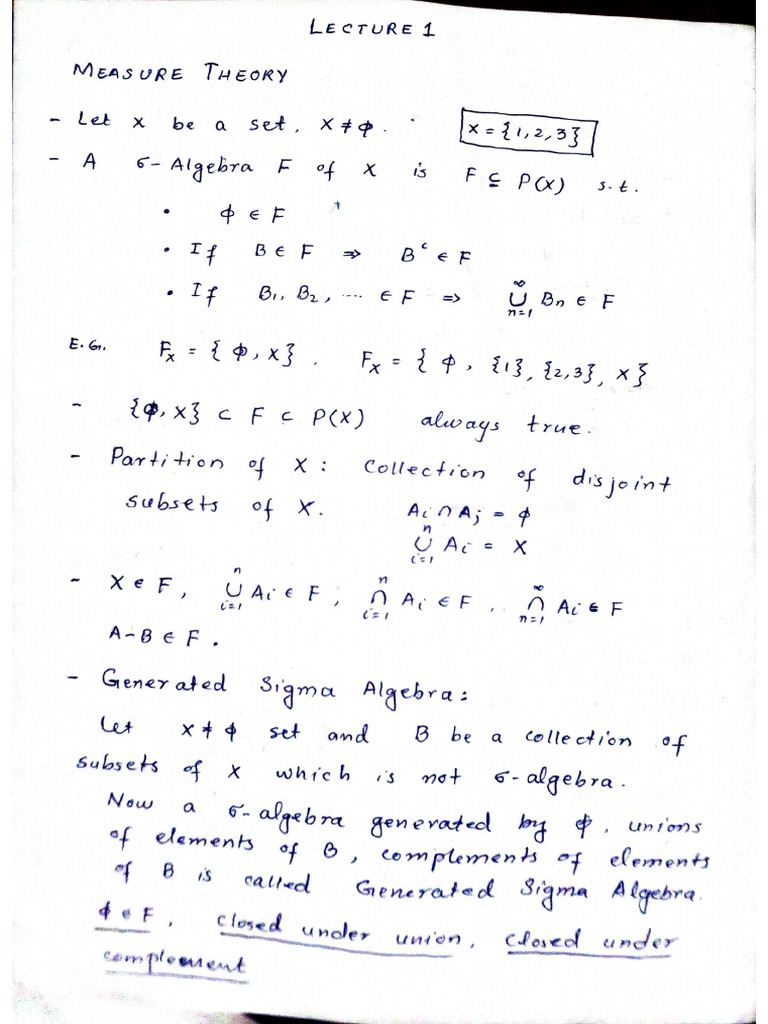 Sigma Algebra, Pi System, Lamda System | PDF