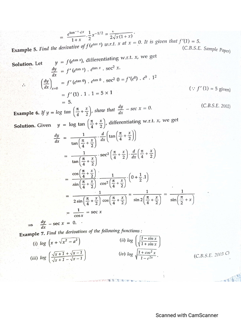 Inv Trigo Dervatives | PDF
