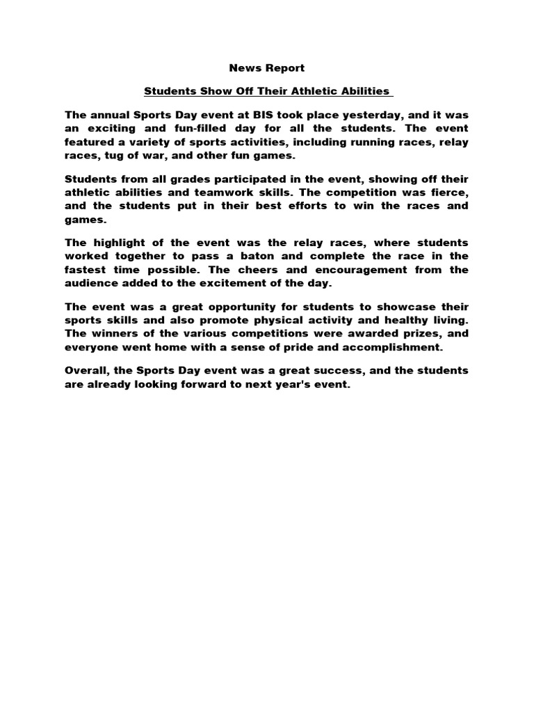 News Report Grade 6 | PDF