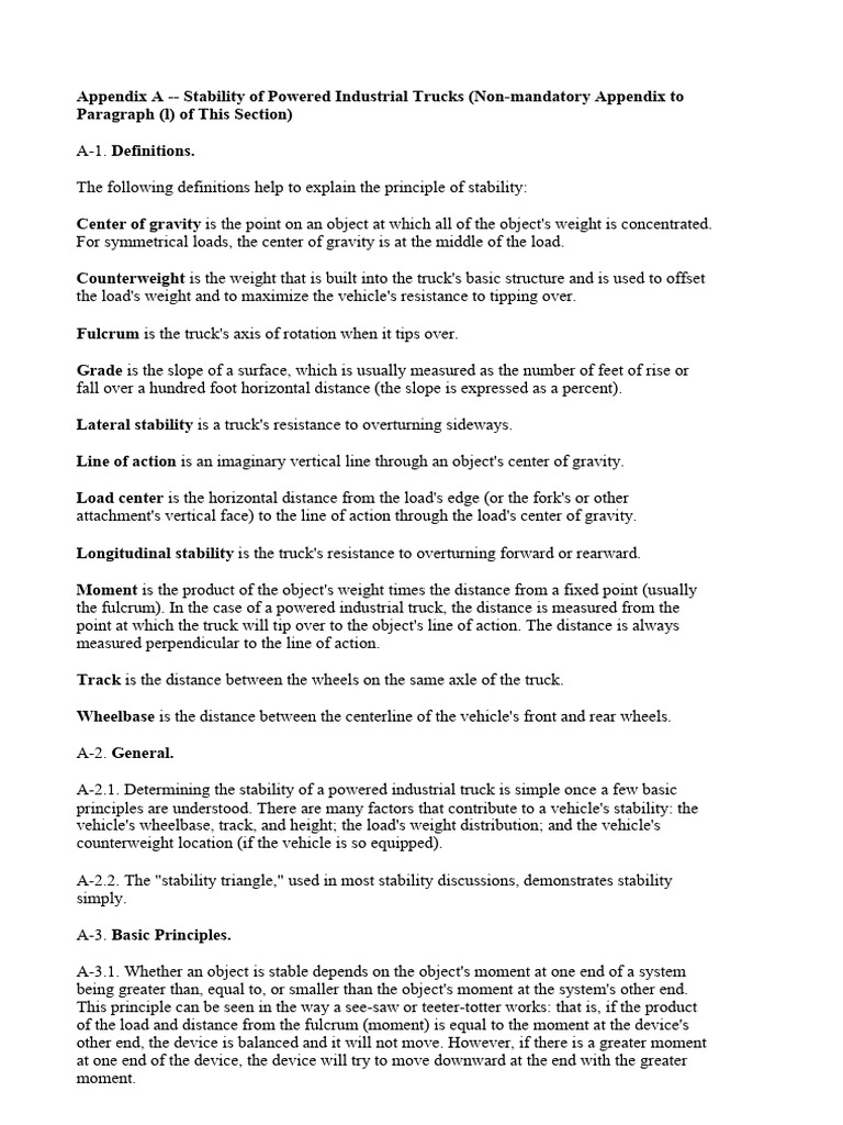 Forklift Stability and Safety Guidelines | PDF | Truck | Weight