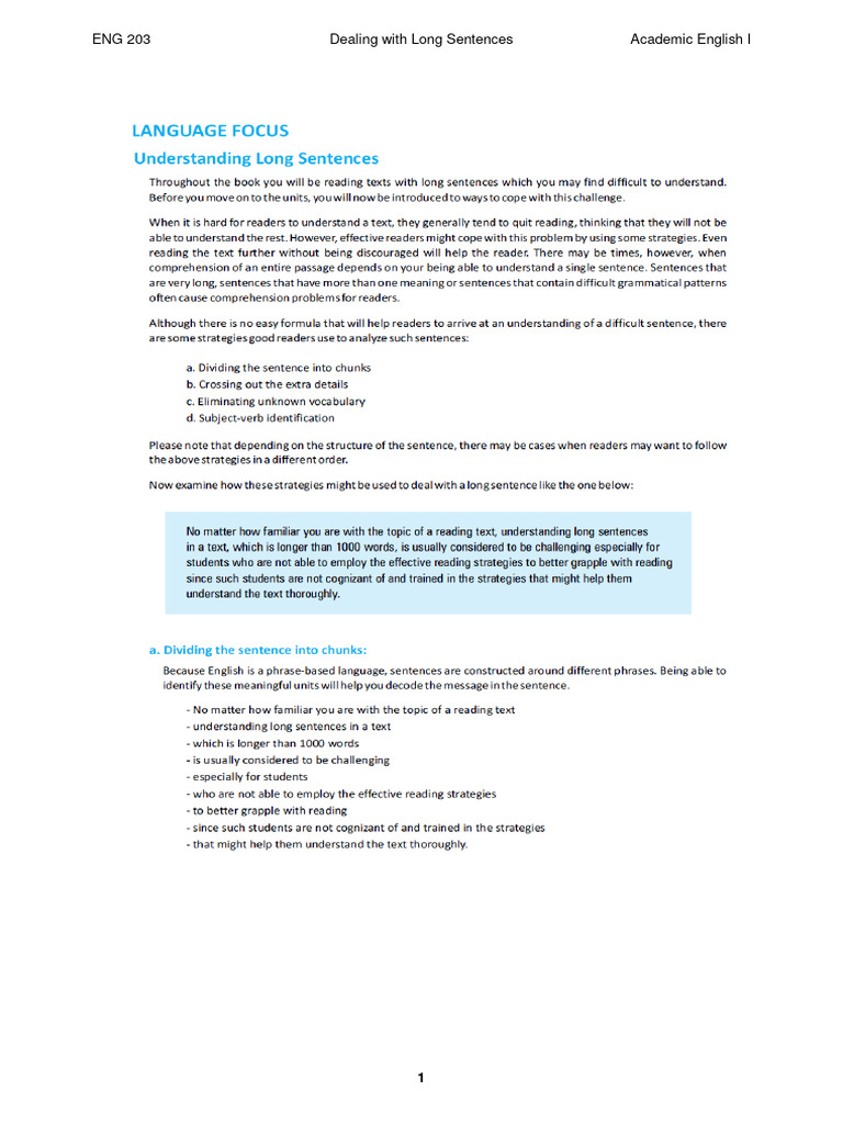 Hafta Understanding Long Sentences | PDF | Clause | Verb