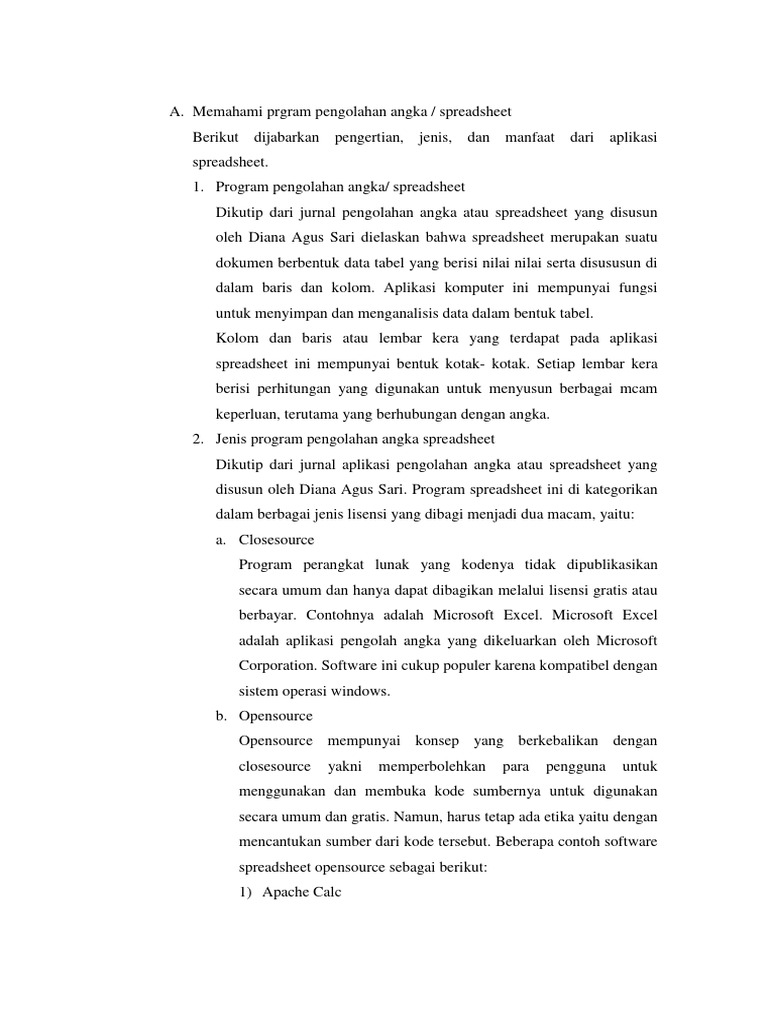 Panduan Lengkap Program Spreadsheet | PDF | Seni | Komputer
