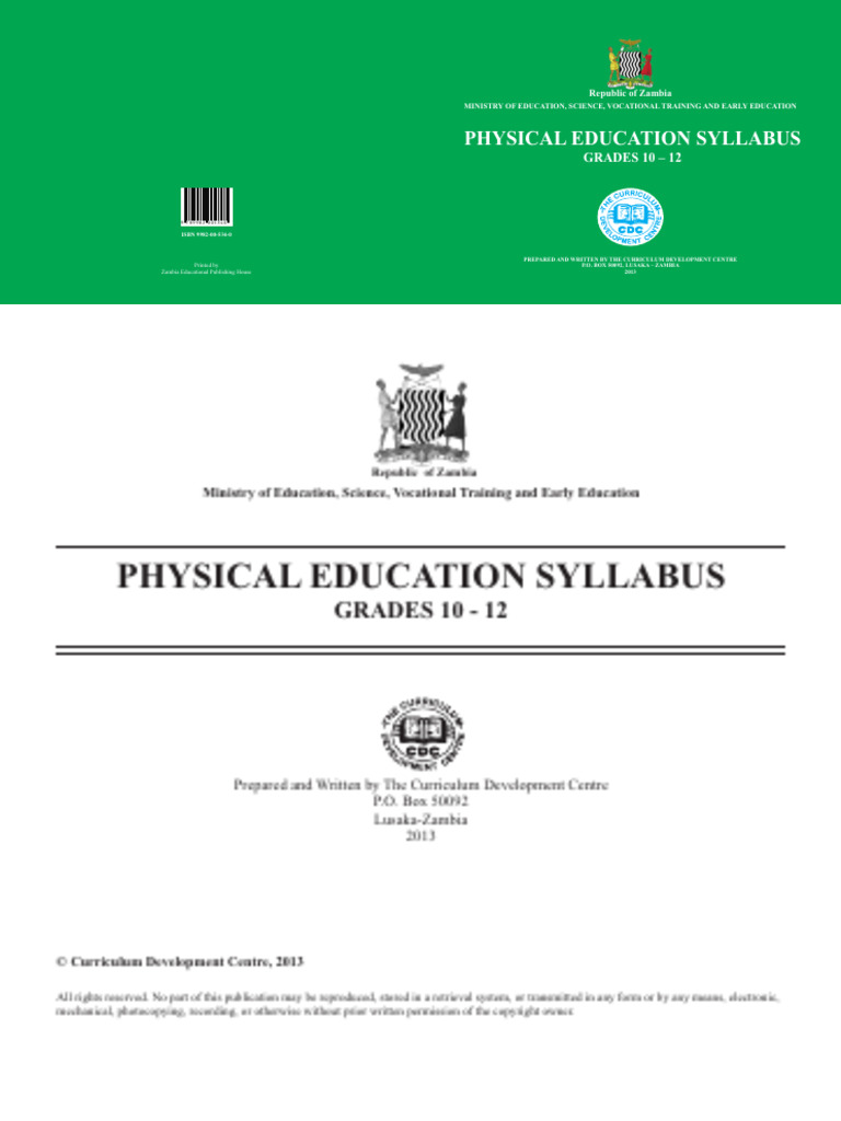 Physical Education Syllabus Grade 10 - 12 | PDF | Educational ...