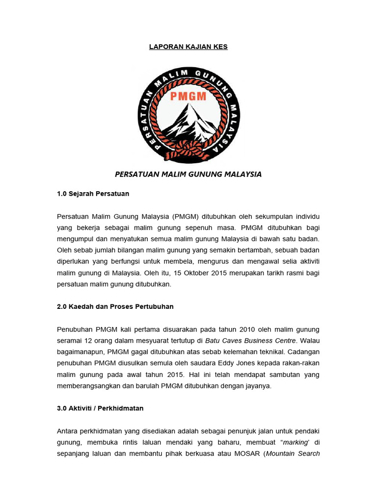 Laporan Kajian Kes (PMG) | PDF