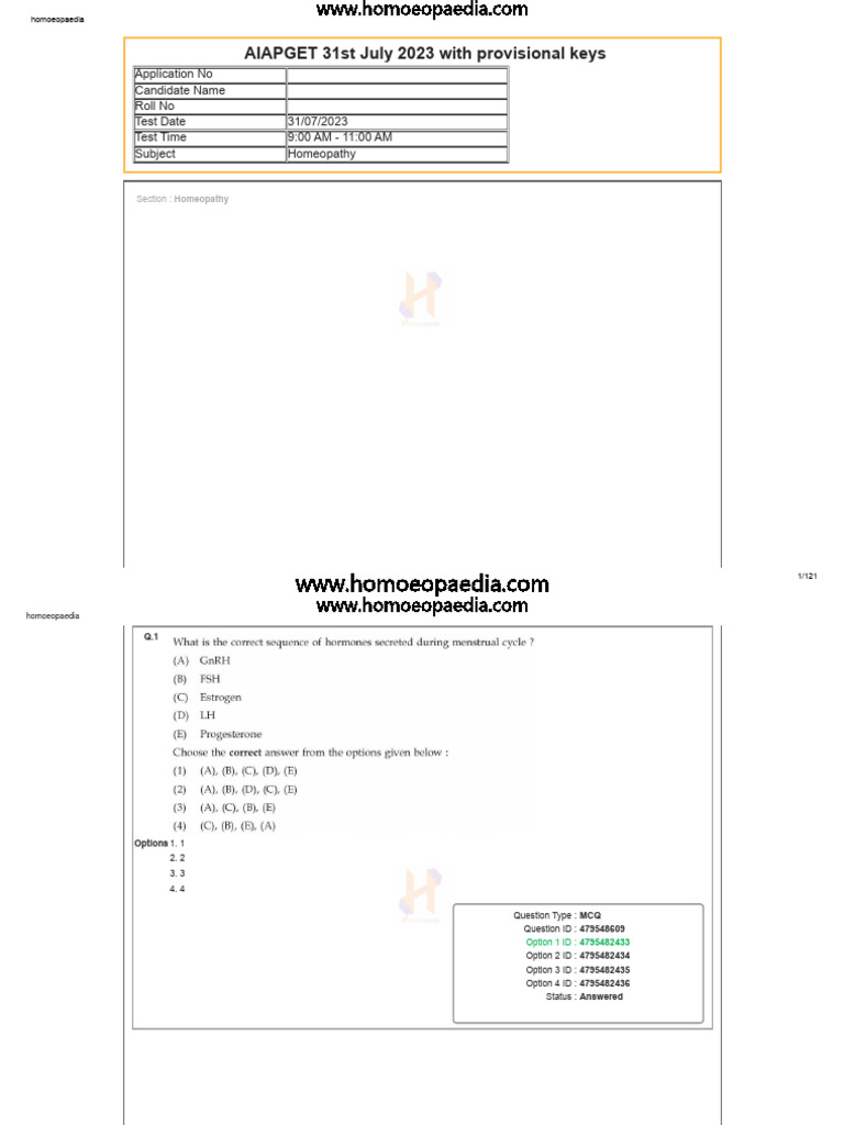 Aiapget 2023 Question Paper With Key | PDF | Multiple Choice | Research ...