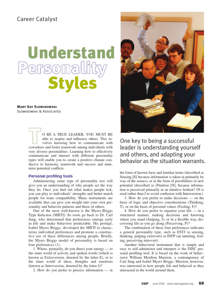 Understand Personality Styles - 2003 | PDF | Extraversion And Introversion | Behavioural Sciences