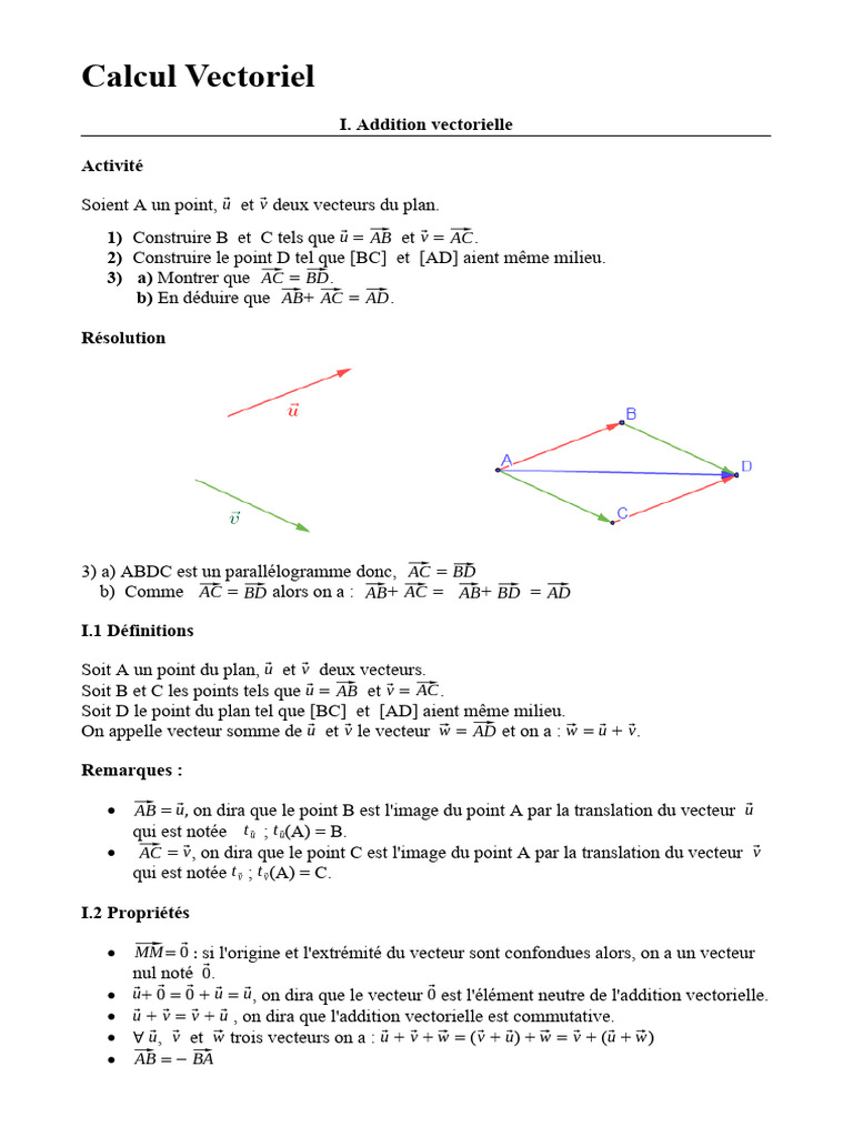 Calcul Vectoriel | PDF | Espace vectoriel | Objets mathématiques