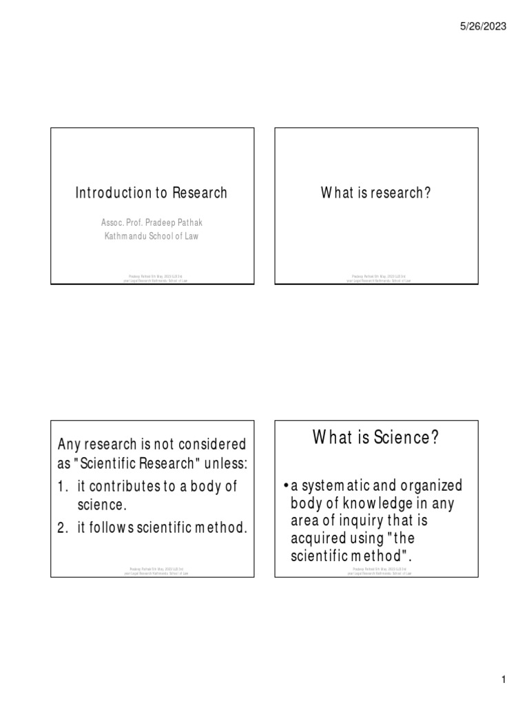 Introduction To Research | PDF | Theory | Science