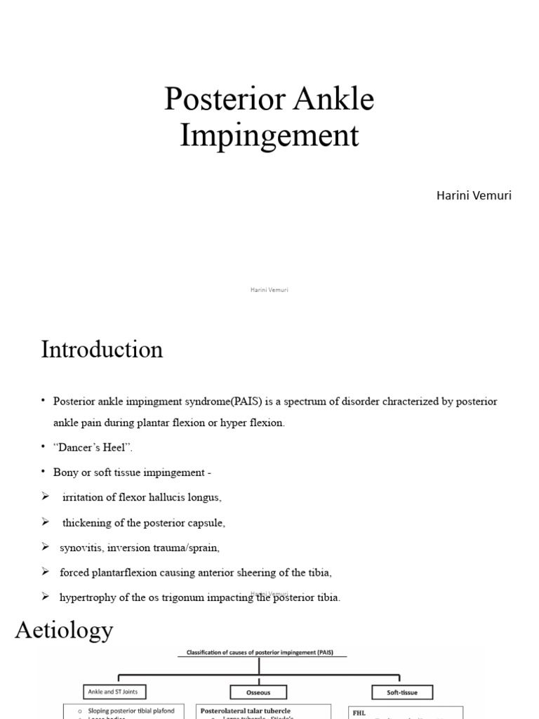 Posterior Ankle Impingement 211123 - Harini | PDF | Ankle | Anatomical ...